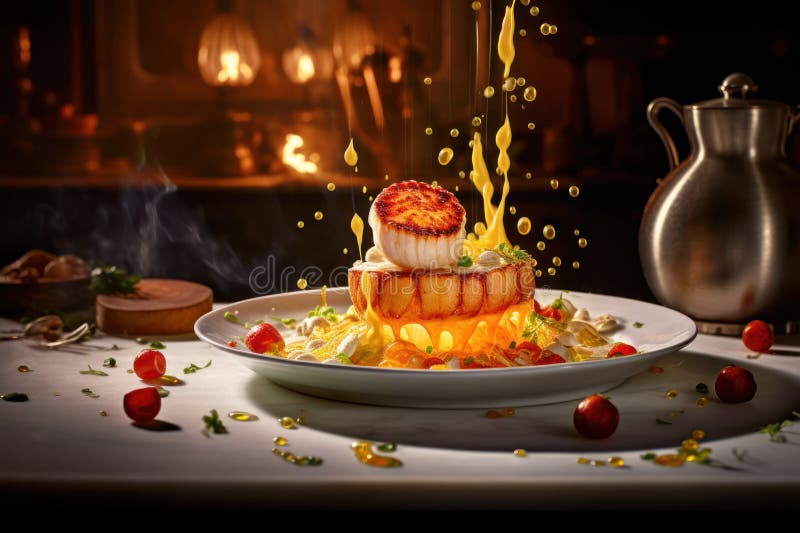 Saffron Risotto with Lobster Stock Illustration - Illustration of ...