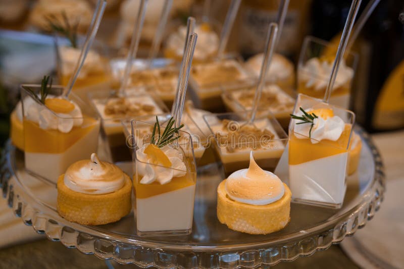 Exquisite Display of Elegant Desserts Featuring Mousse, Pudding, and ...