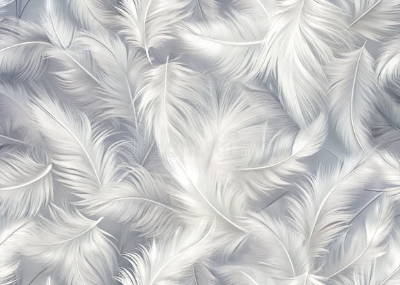 Exquisite Embossed White Feather Texture Background Seamless Pattern ...