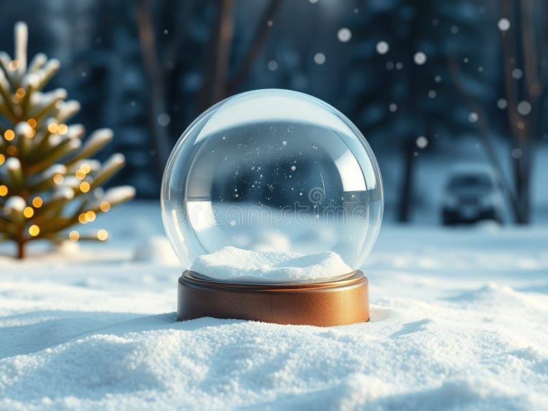 Elegant Empty Snow Globe Blank Canvas for Winter Holiday Design ...