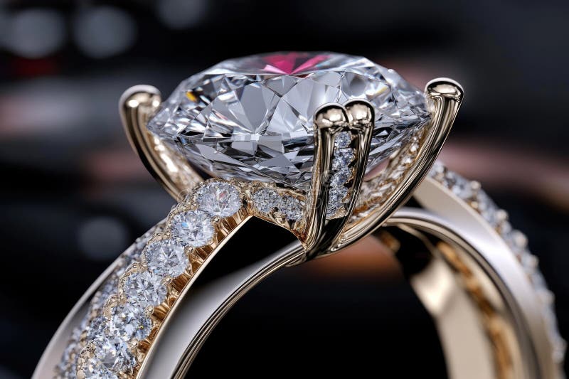 An Exquisite Engagement Ring Featuring a Large, Brilliant Diamond at ...