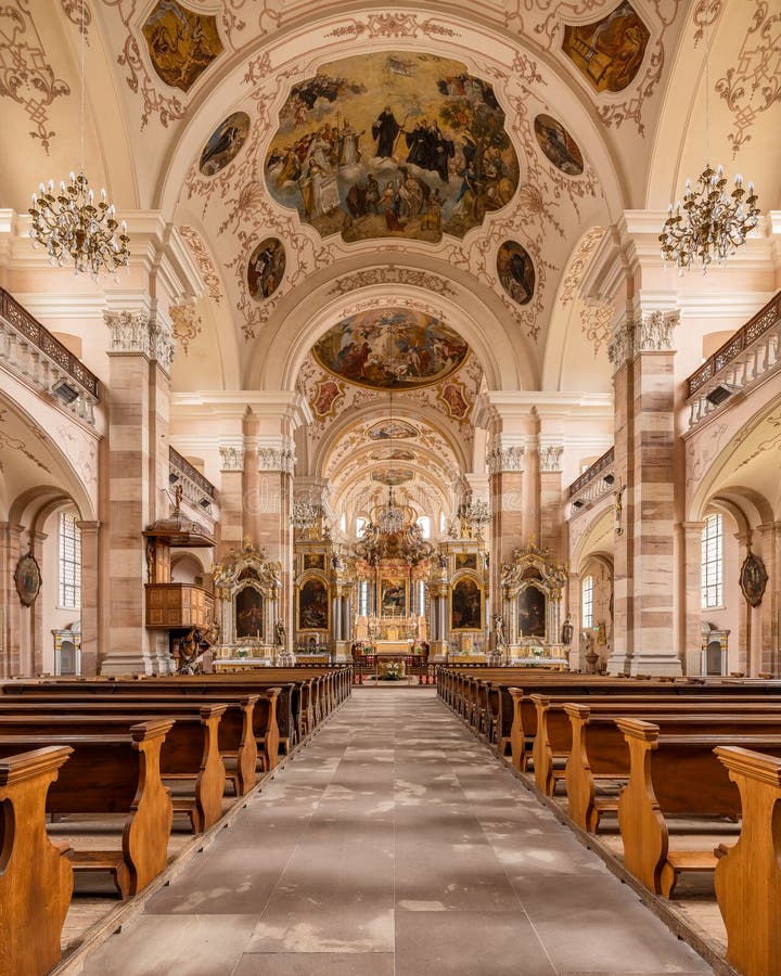 Exquisite Example of Baroque Architecture, the Abbey of Ebersmunster in ...
