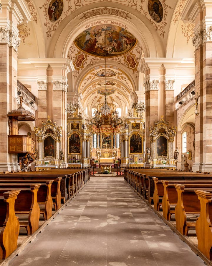 Exquisite Example of Baroque Architecture, the Abbey of Ebersmunster in ...