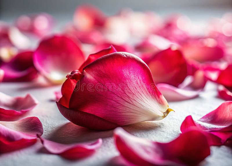 Exquisite Fallen Rose Petals on a Pristine White Background a Night ...