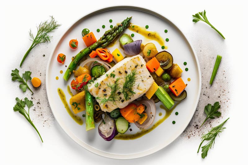 An Exquisite Fish Dish, Hake, Healthy and Nutritious. Ai Generated ...