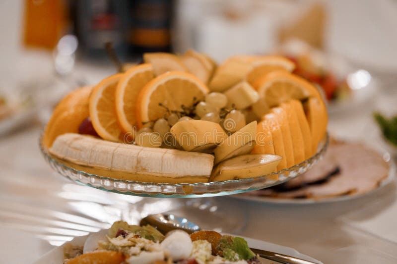 Exquisite Fruit Platter Featuring Assorted Fresh Fruits at a Gala Event ...