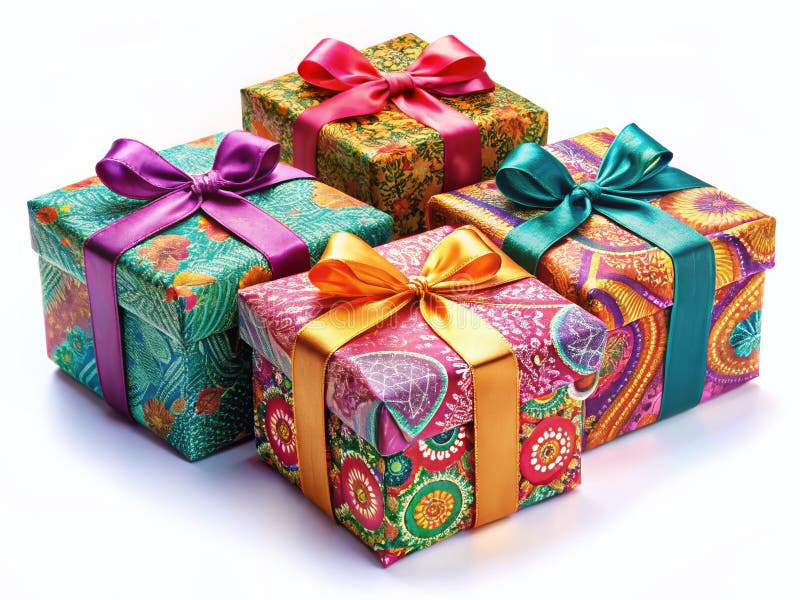 Exquisite Gift Boxes Three Stylish Presents with Unique Patterns for ...
