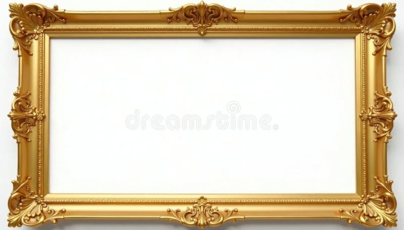 Exquisite Gilded Frames, Pristine White Backdrop, Royal, Clipart, Golden Frame Stock ...