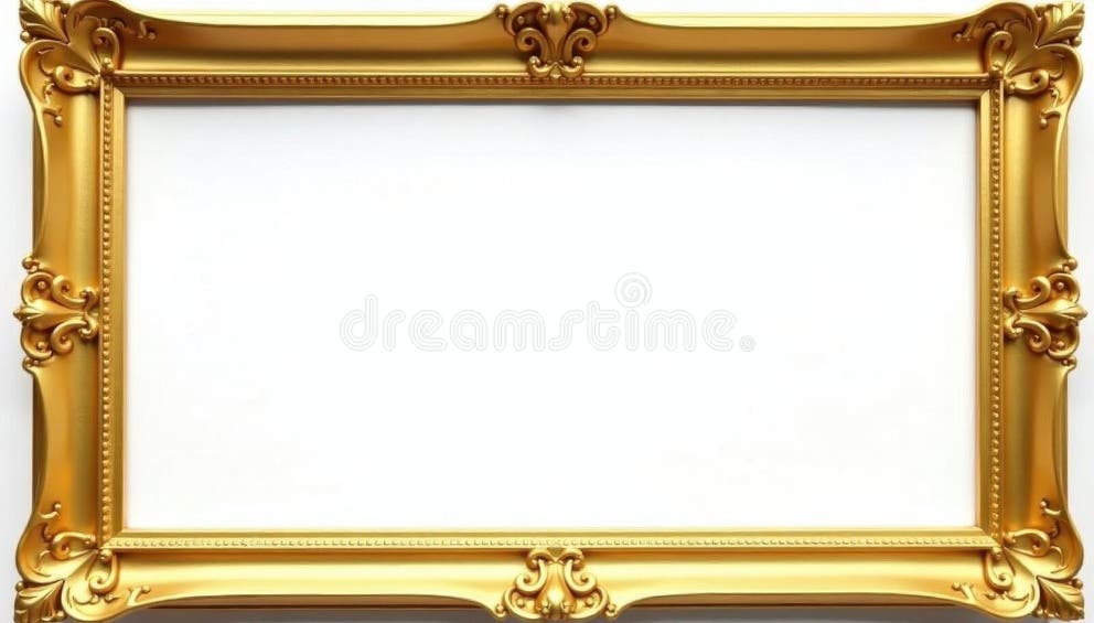 Exquisite Gilded Frames, Pristine White Backdrop, Vintage Frame, Royal Stock Illustration ...