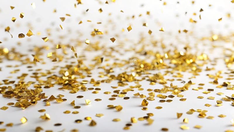 Exquisite Gold Confetti on a Pristine White Background a Minimalist ...