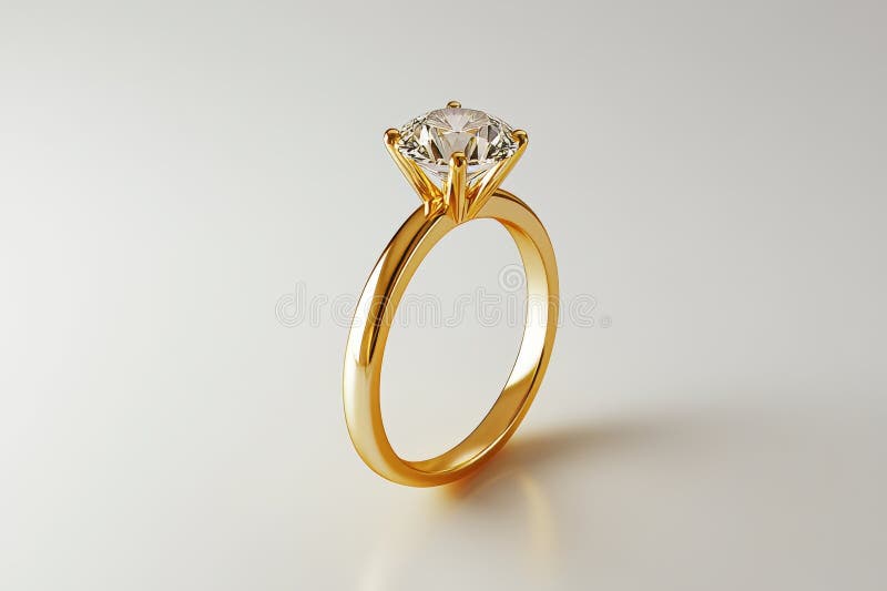 Exquisite Gold Engagement Ring Showcasing a Diamond, Highlighted by a ...