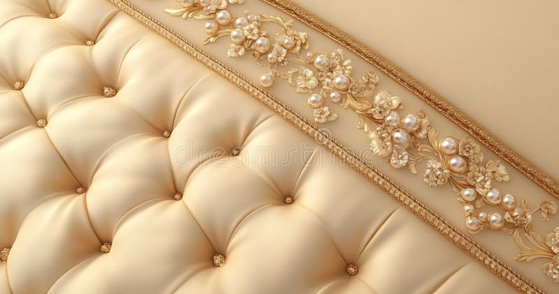 An Exquisite Gold Frame Embellished with Pearls, Suitable for a High ...