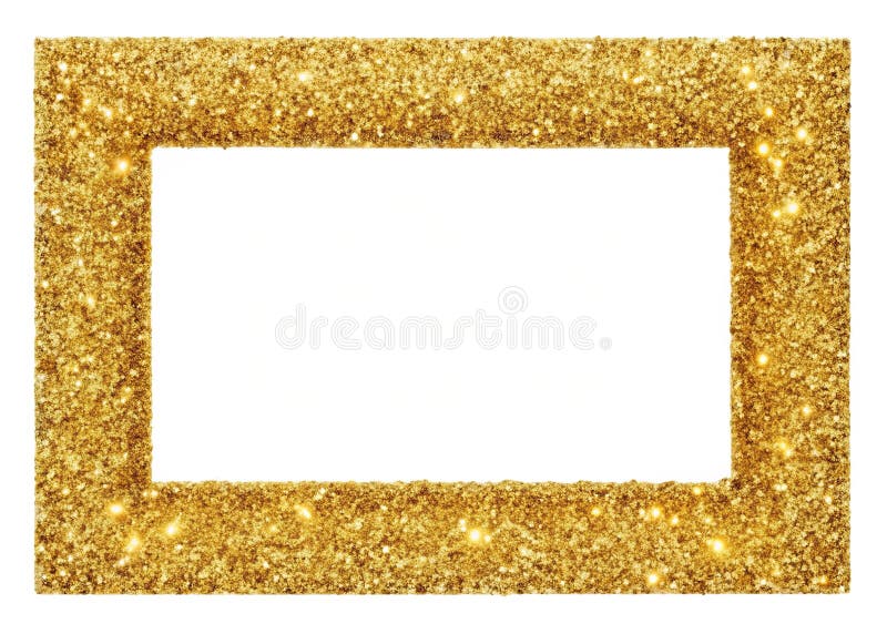 Exquisite Gold Glitter Rectangle Frame a Luxurious Decorative Border for Invitations Posters and ...