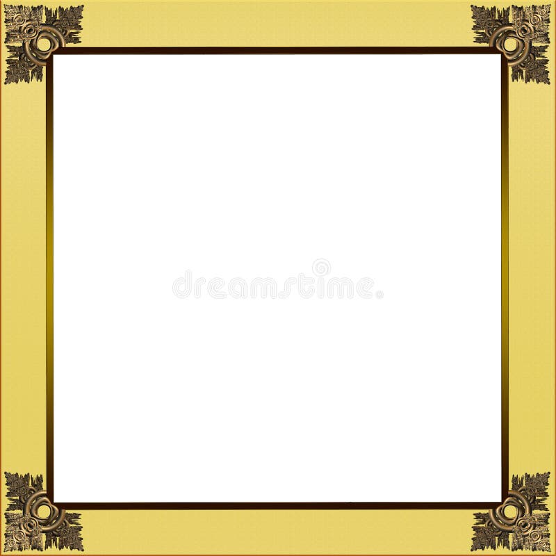Exquisite Gold and Golden Yellow Picture or Border Frame Stock ...