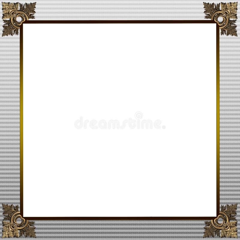 Exquisite Gold and Grey Picture or Border Frame Stock Illustration ...