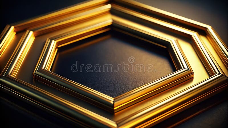 Exquisite Gold Hexagon Frame a Luxurious Geometric Background for ...
