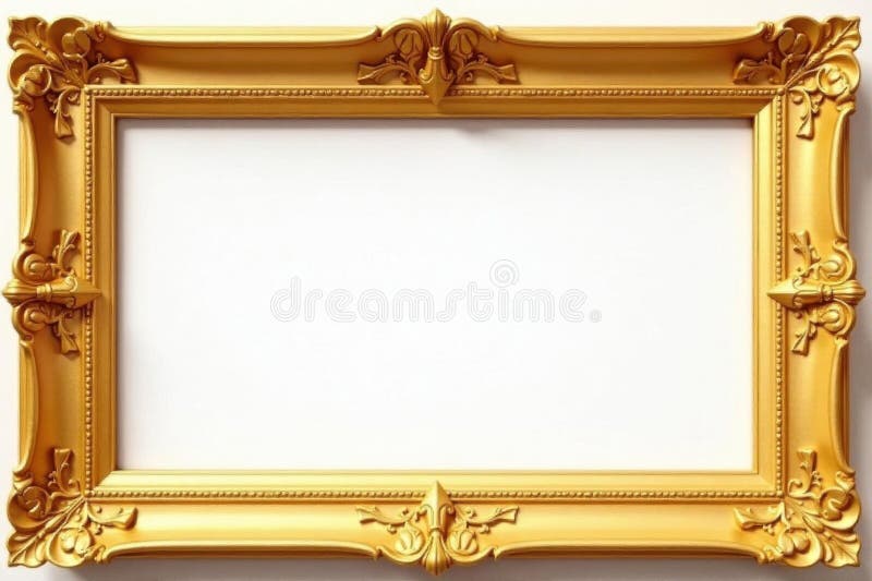 Exquisite Gold Leaf Frame, Bright White Setting, Luxurious, Minimalist ...