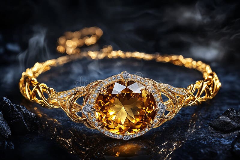 An Exquisite Gold Necklace with a Striking Large Gemstone Centerpiece ...