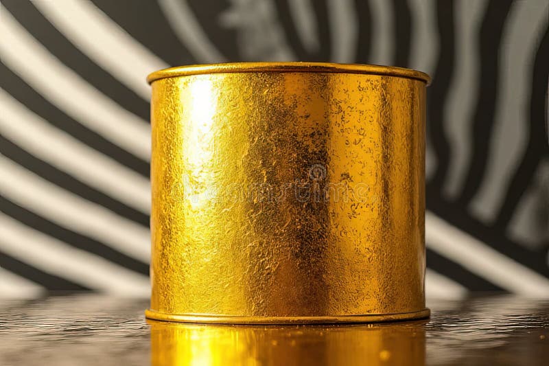 Luxurious GoldPlated Cylindrical Container Decorative Accent Piece for ...