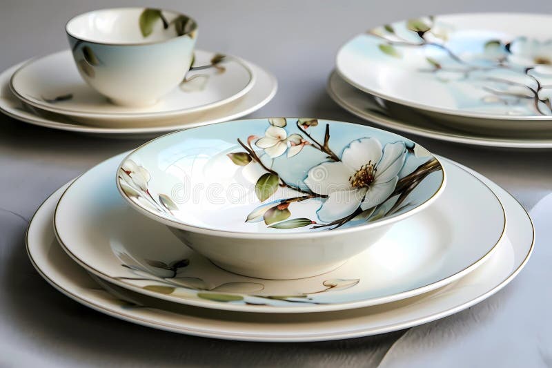 Exquisite Hand-painted Dinnerware, Elegant, Pearl White Stock ...