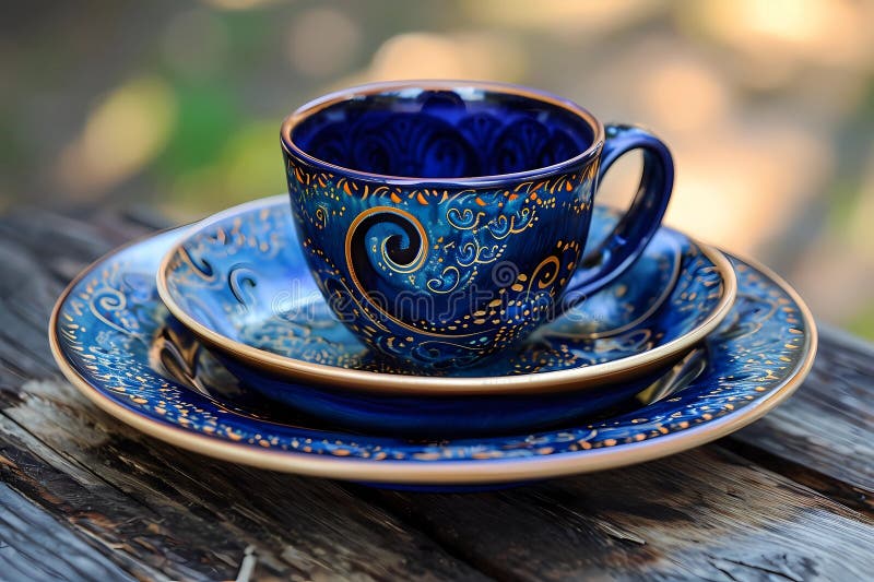 Exquisite Hand-painted Dinnerware, Majestic, Deep, Midnight Blue Stock ...
