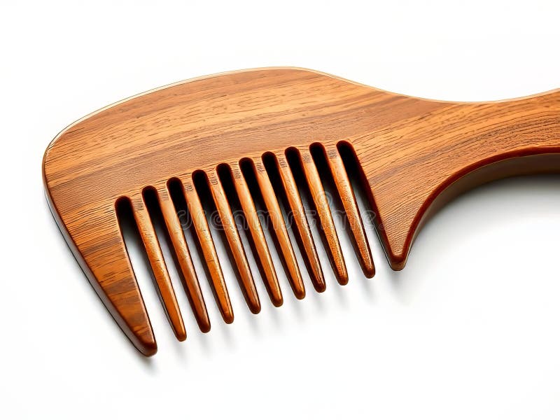 Exquisite HandCrafted Wooden Comb Isolated on White Background with ...