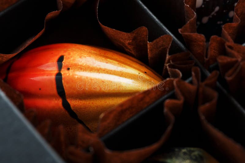 Exquisite Handmade Chocolate Candy in the Shape of a Fruit Close-up ...