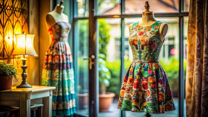 Exquisite Handmade Dress a Stunning Display of Unique Fabric Patterns ...