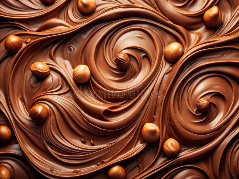 Exquisite Hazelnut Cream and Melted Chocolate Texture Background for ...