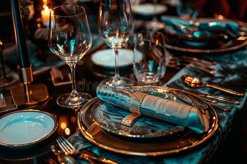 Exquisite High Quality Dinner Table Setting at a Luxurious Fashion ...