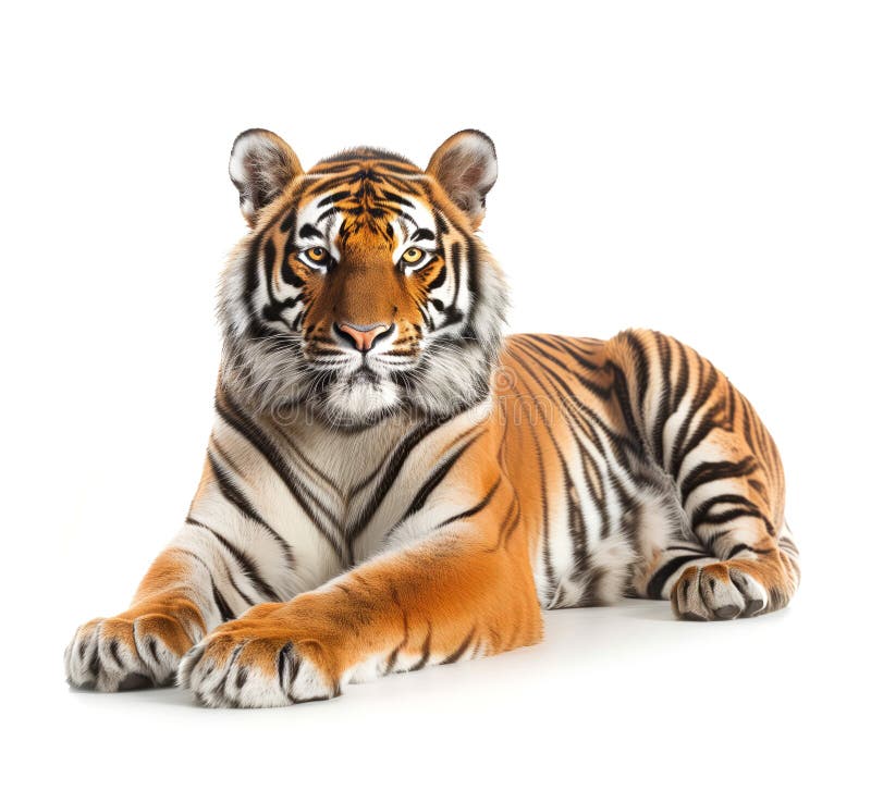 Regal Tiger Reclined and Facing Forward Stock Photo - Image of safari ...