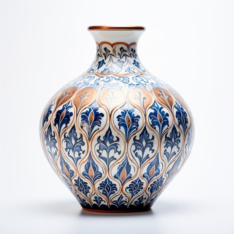Exquisite Iranian Art Pottery with Floral Pattern Design Stock ...