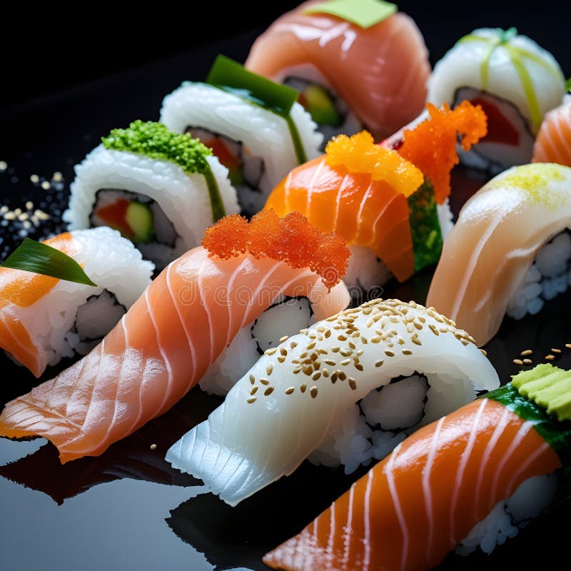 Exquisite Japanese Food Sushi Experience Stock Illustration ...