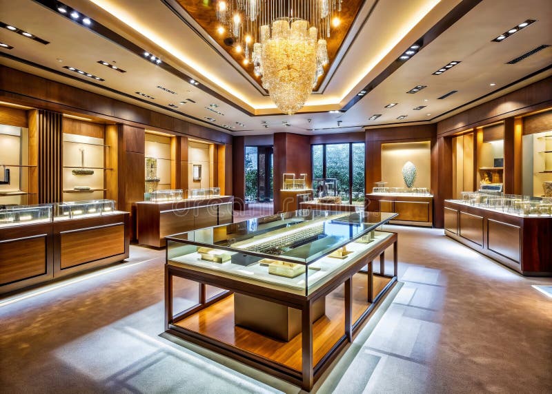 Exquisite Jewelry Store Interior a Showcase of Elegance and Sparkle ...