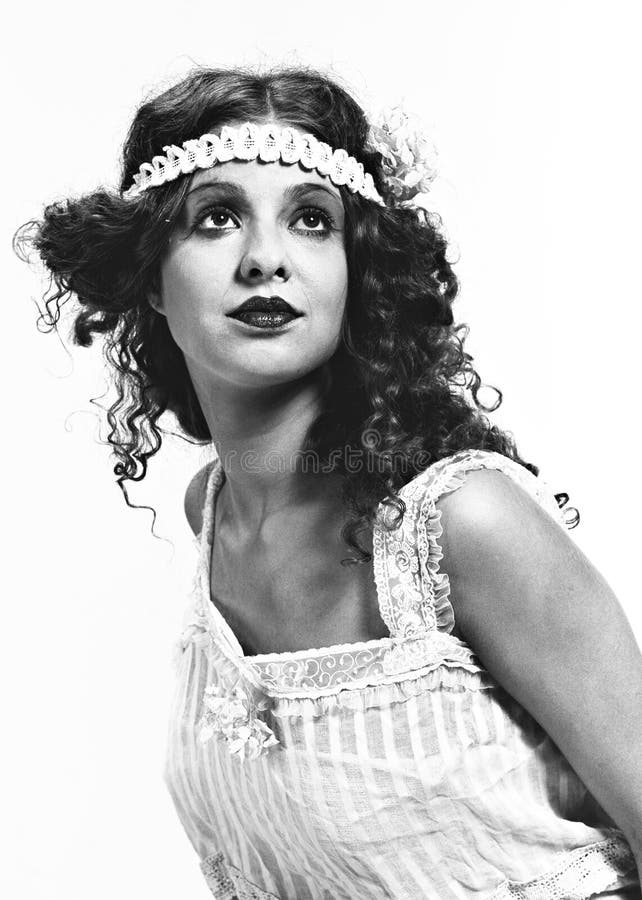 Exquisite Lady in Boudoir, Retro Portrait Stock Image - Image of ...