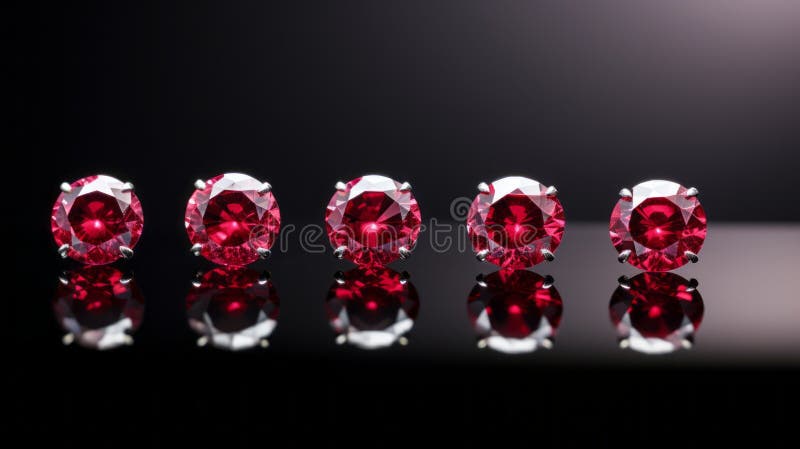 Exquisite Line of Ruby-cut Diamonds on Black Background Stock ...