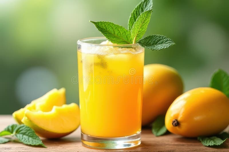 Exquisite Mango Mint Juice Presentation Stock Illustration ...