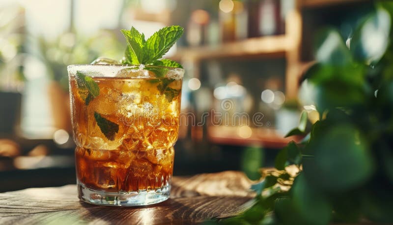 Exquisite Mint Julep Cocktail in a Glass Beautifully Presented on a ...
