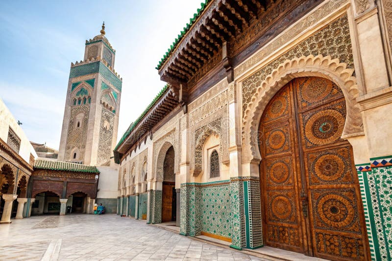 Exquisite Moroccan Architectural Art in Fez Stock Illustration ...