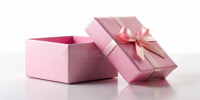 Exquisite Open Gift Box in Soft Pink a Minimalist Celebration on a ...