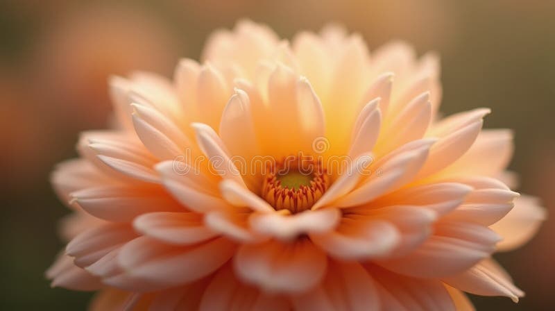 An Exquisite Orange Flower Blooms in Soft Focus Stock Illustration ...