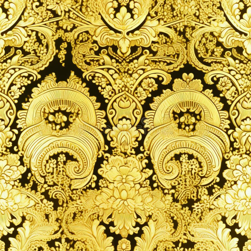 Exquisite Oriental Gold Patterns on Captivating Black Wallpaper ...