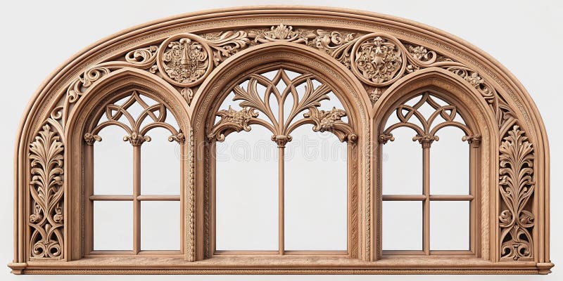 Exquisite Ornate Arch Window Frame Isolated Architectural Detail for ...
