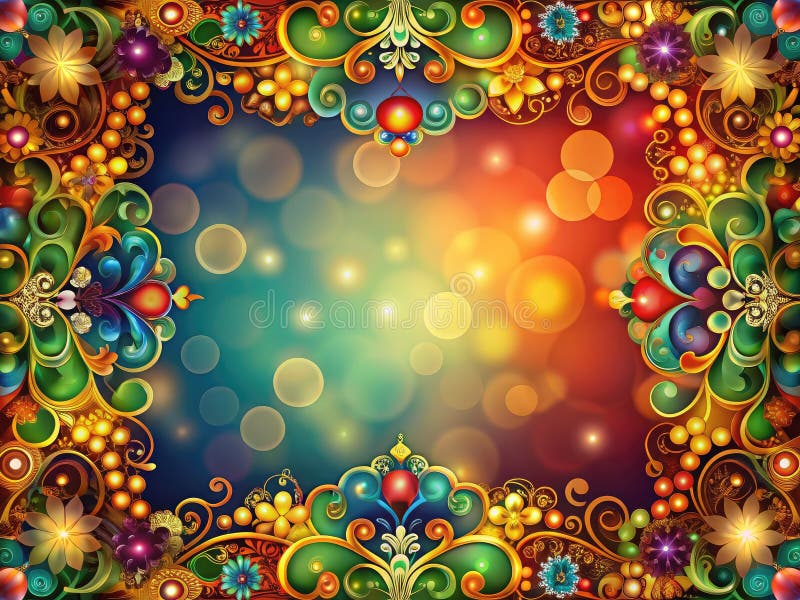 Exquisite A4 Page Border Design Luxurious BokehEnhanced Decorative ...