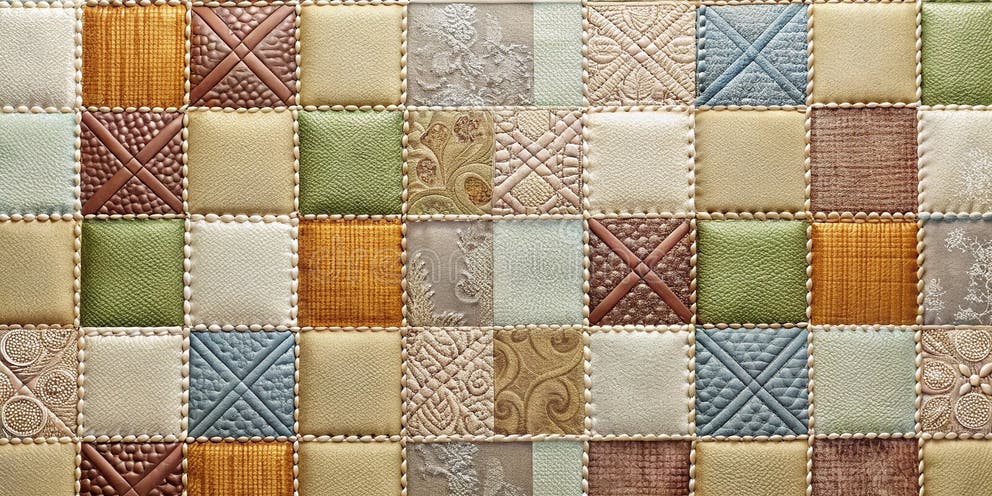 Exquisite Patchwork Wallpaper a Seamless Square Pattern with Elegant ...