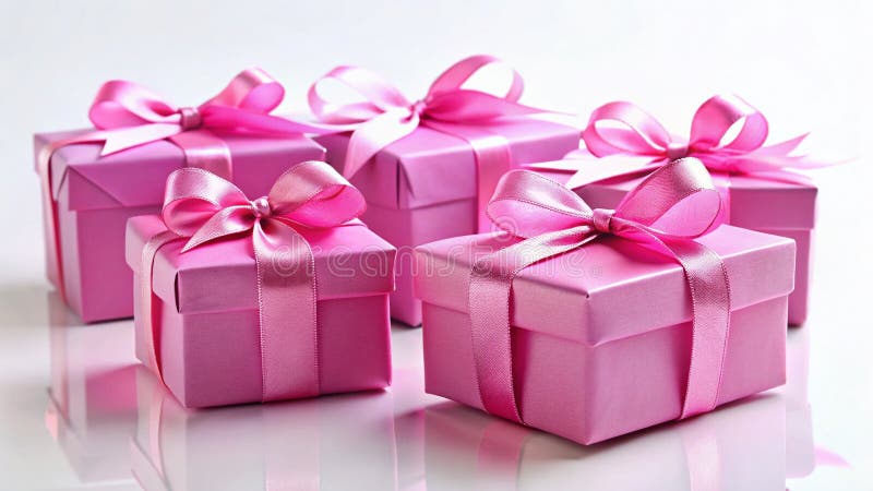 Exquisite Pink Gift Boxes with Elegant Ribbons a Collection of Stunning ...