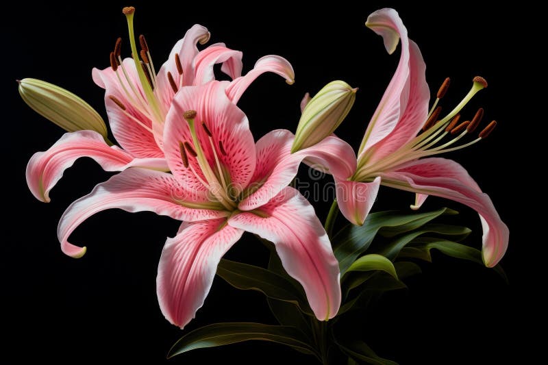 Exquisite Pink Lilly. Generate Ai Stock Illustration - Illustration of ...