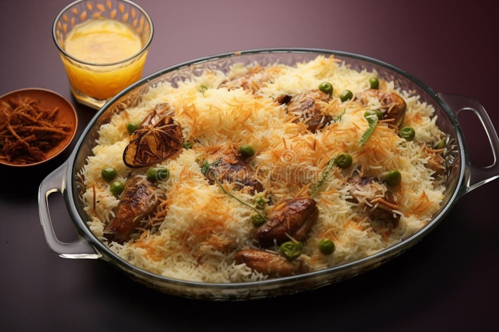 Exquisite Plating Table Set with a Delicious Mutton Biryani Meal Stock ...