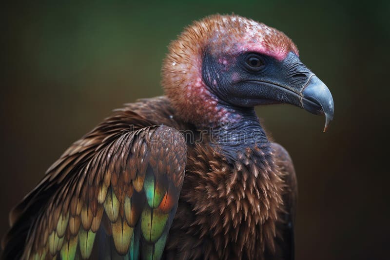 Exquisite Portrait of a Vibrant Colored Vulture Stock Illustration ...