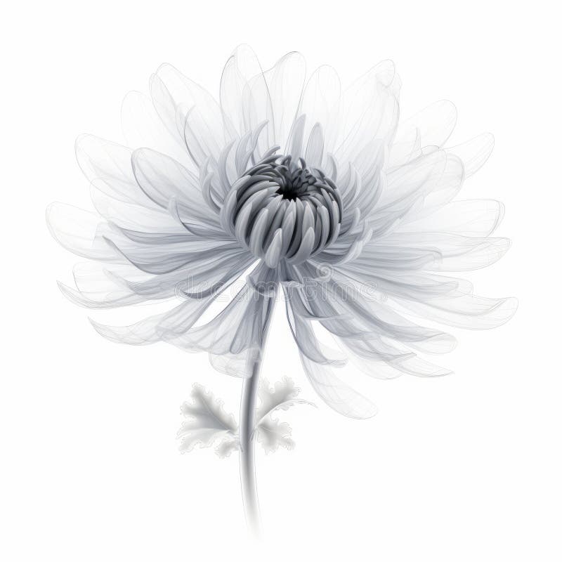 Translucent Layers: Uhd Image of a White Rose on Grey Background Stock ...